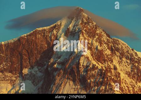 San Lorenzo peak and laguna de Los Tempanos in Argentina, South America ...