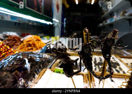 Deep fried grasshoppers in Zhujiajiao Old Town in Shanghai, China at ...