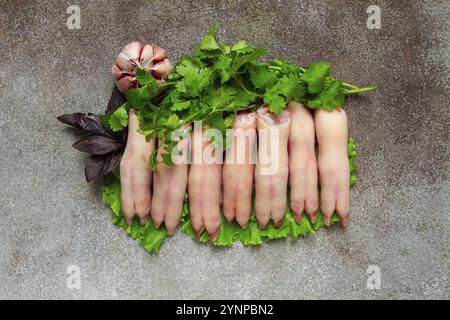 Raw, pig's feet, young piglet, piglet's hooves Stock Photo - Alamy