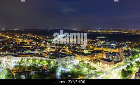 A panoramic view of Leipzig at night Stock Photo - Alamy