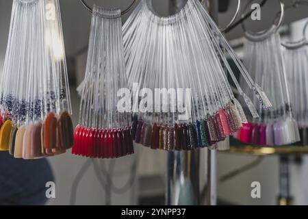 Nail salon color chart for customer selection Stock Photo - Alamy