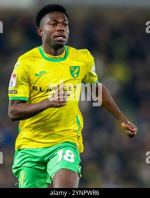 Forson Amankwah of Norwich City in the pregame warmup session during ...