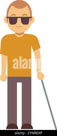 aid glasses for the blind cartoon vector illustration Stock Vector ...