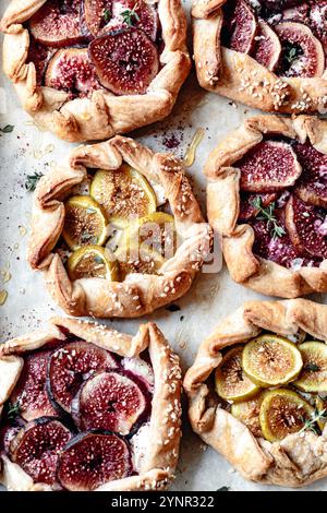 Traditional fig galettes made from fresh figs and pastry Stock Photo ...