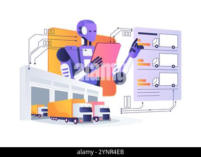 AI-Enhanced Fleet Management abstract concept vector illustration Stock ...