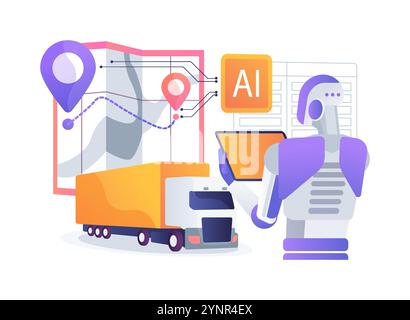 AI-Backed Autonomous Vehicles abstract concept vector illustration ...