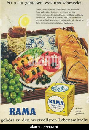 1961 Rama Margarine ad in a German magazine Stock Photo - Alamy