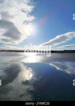 Keflavik station former NATO military base in Iceland on black sand ...
