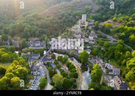 Aerial view of Belcastel landmark in Lacave, France Stock Photo - Alamy