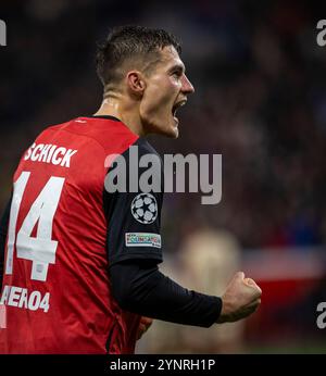 goal celebration for Patrik Schick (Bayer Leverkusen) after the 2:0 ...