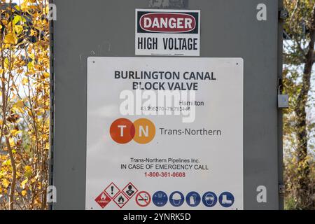 Burlington Canal block valve sign at Hamilton Beach Park in Hamilton ...