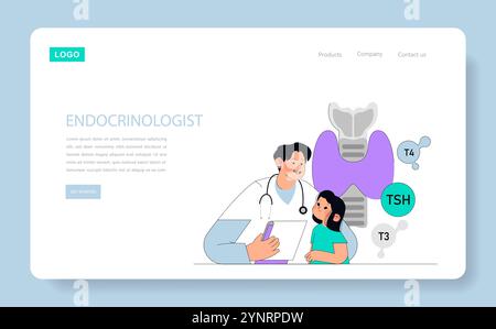 Pediatric Endocrinologist Visit concept. A doctor examining a child's ...