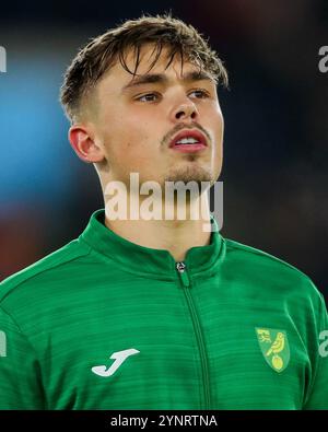 Callum Doyle of Norwich City on the ball during the Sky Bet ...