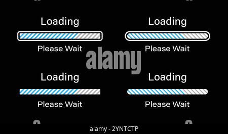 Tilted lines loading please wait symbol set in green color. Set of ...