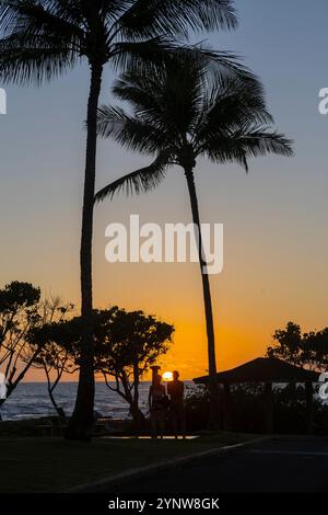 Sunset, Kukuiula Bay, Poipu, Kauai, Hawaii Stock Photo - Alamy
