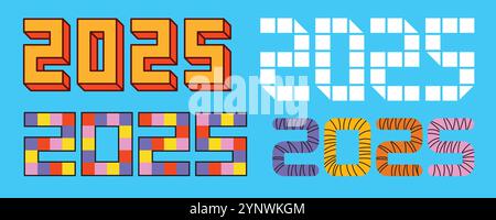 Unique retro 2025 number design Stock Vector Image & Art - Alamy