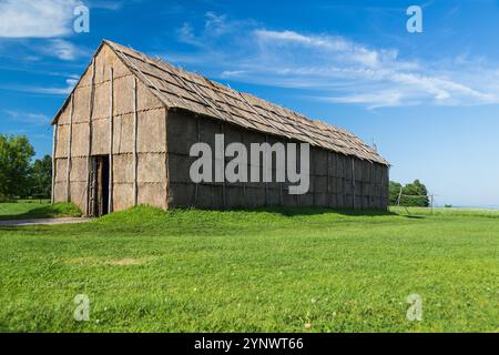 17th Century Replica Seneca Longhouse located at Ganondgan State ...