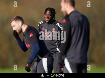 Manchester United's Godwill Kukonki (centre) during a training session ...