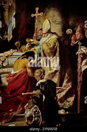 The Baptism of Vajk 1875 by Gyula Benczúr 1844-1920 19th century, Fine ...