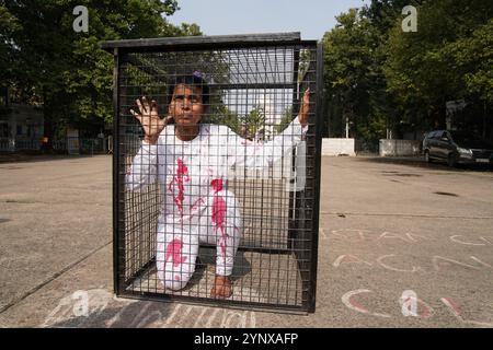 Woman in a cage. Kolkata, India Stock Photo - Alamy