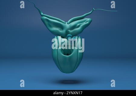 Prostate cancer cells in the prostatic glandular epithelium - isometric view 3d illustration ...