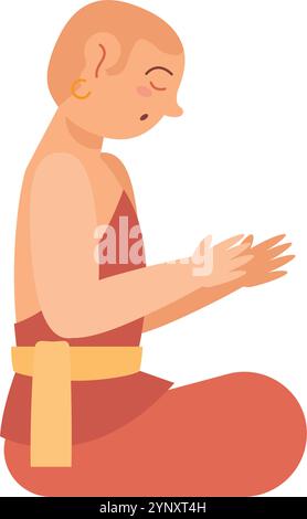 buddhist monk prayer side view Stock Vector Image & Art - Alamy