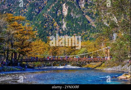 The kappa wooden bridge at Kamikochi National park, the northern part ...