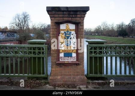 plaque on broughton bridge on blackfriars road Stock Photo - Alamy