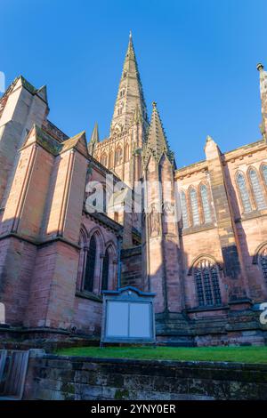The central tower of Lichfield cathedral built from Mercian Red ...