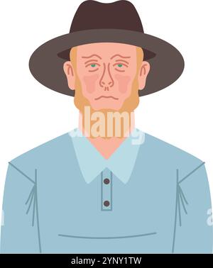 amish man character Stock Vector Image & Art - Alamy