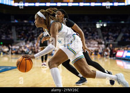 UCLA forward Janiah Barker (0) drives to the basket against Creighton ...