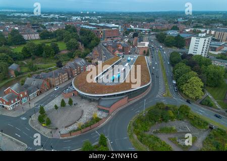 Aerial view of Chester Bus Interchange, Cheshire, UK Stock Photo - Alamy