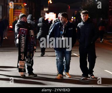A scarf seller during the UEFA Champions League Matchday 4 of 8 ...