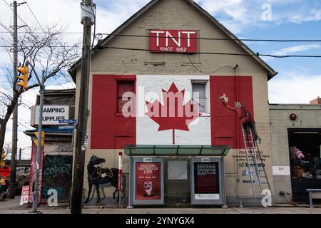 TNT Canadian flag mural on Lakeshore Boulevard West in Etobicoke ...