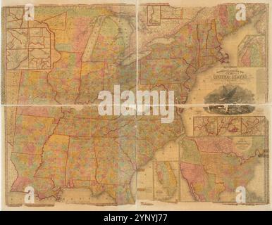 Mitchell's reference & distance map of the United States Stock Photo ...