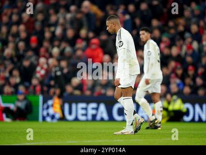 Real Madrid's Kylian Mbappe reacts during the UEFA Champions League ...