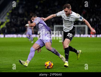 Derby County's Callum Elder (right) ahead of the Sky Bet Championship ...