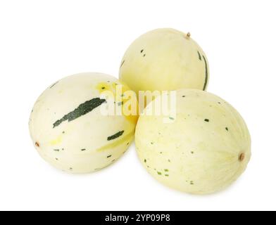 Three fresh ripe melons isolated on white Stock Photo - Alamy