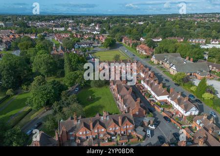 Aerial view of a residential part of Port Sunlight (C62), Merseyside ...