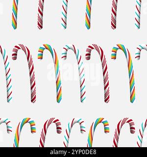 Simple candy canes seamless pattern on white for minimalist Christmas ...