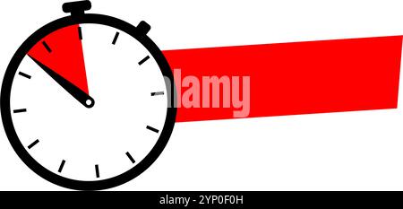 Clock with empty red ribbon Stock Vector Image & Art - Alamy