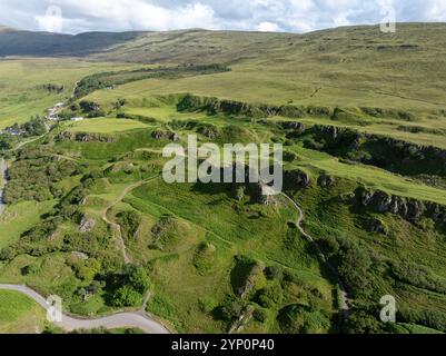 Aerial view of the rocks of Faerie Castle (Castle Ewen) at the Fairy ...