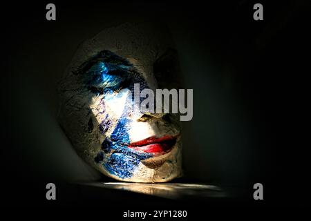 Face Mask, made from white plaster Stock Photo - Alamy