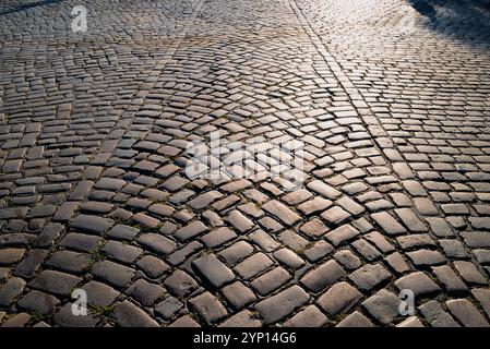 Stone road texture. Stone walk background. Granite cobblestoned ...