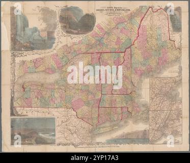 Lloyd's map of the Canadas, New York, & New England, 1855, H.H. Lloyd ...