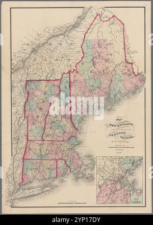 Political map of Connecticut 1888 ; Political map of New York 1888 ...
