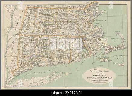 Map of Massachusetts, Connecticut and Rhode Island constructed from the ...