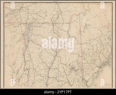 Post route map of the State of Maine showing post offices with the ...