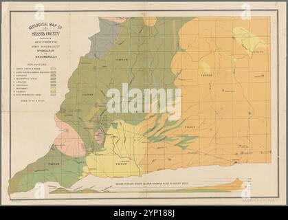 Geological map of Shasta County , cartographic, Maps, 1892, Fairbanks ...