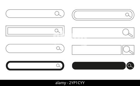 Search bar finder, modern frame text box, form with magnifier ...